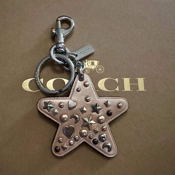 Coach | Accessories | Coach Metallic Leather Stardust Studs Star ...